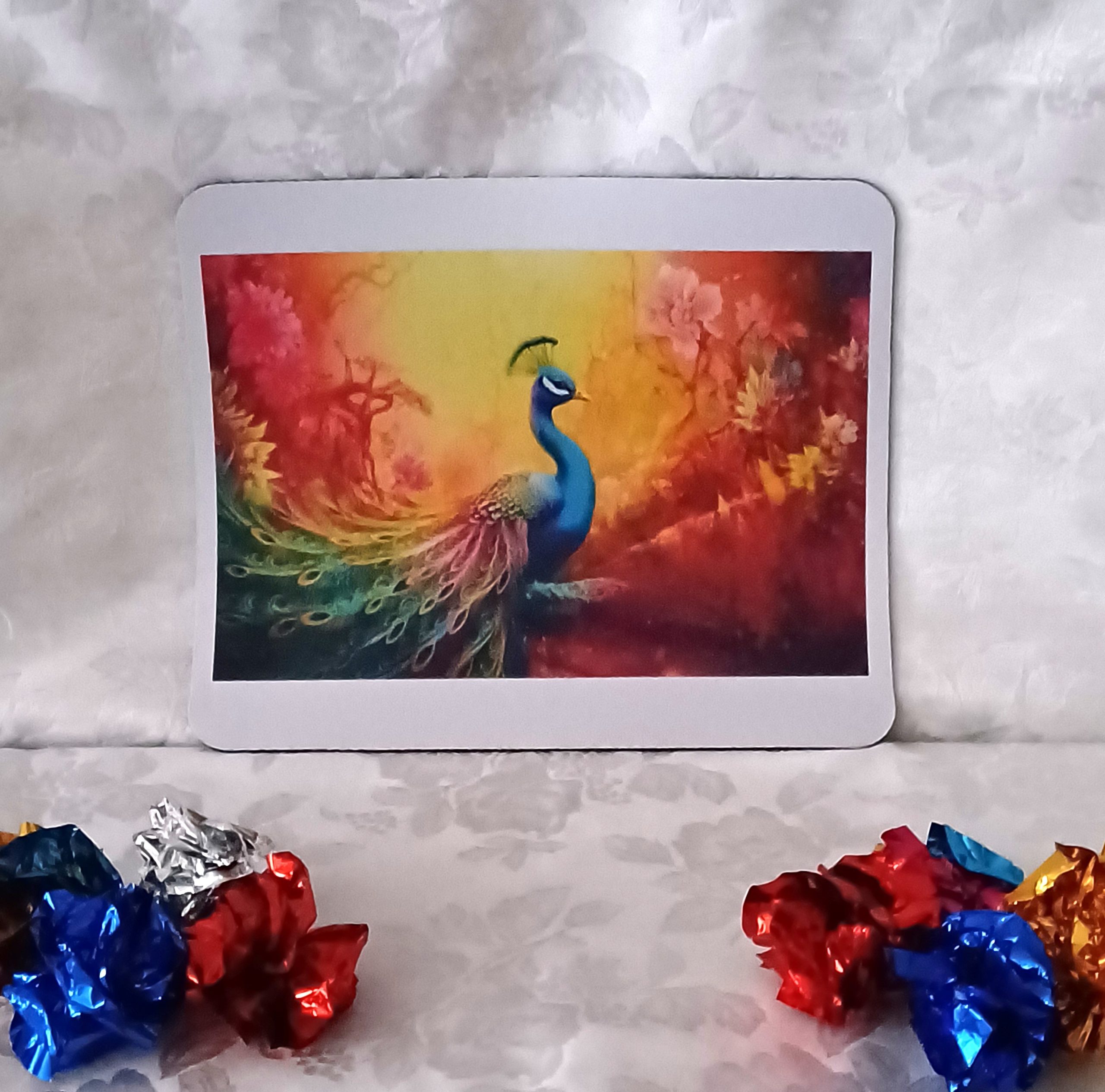 Abstract Peacock Mouse Pad – Double Infinity Art